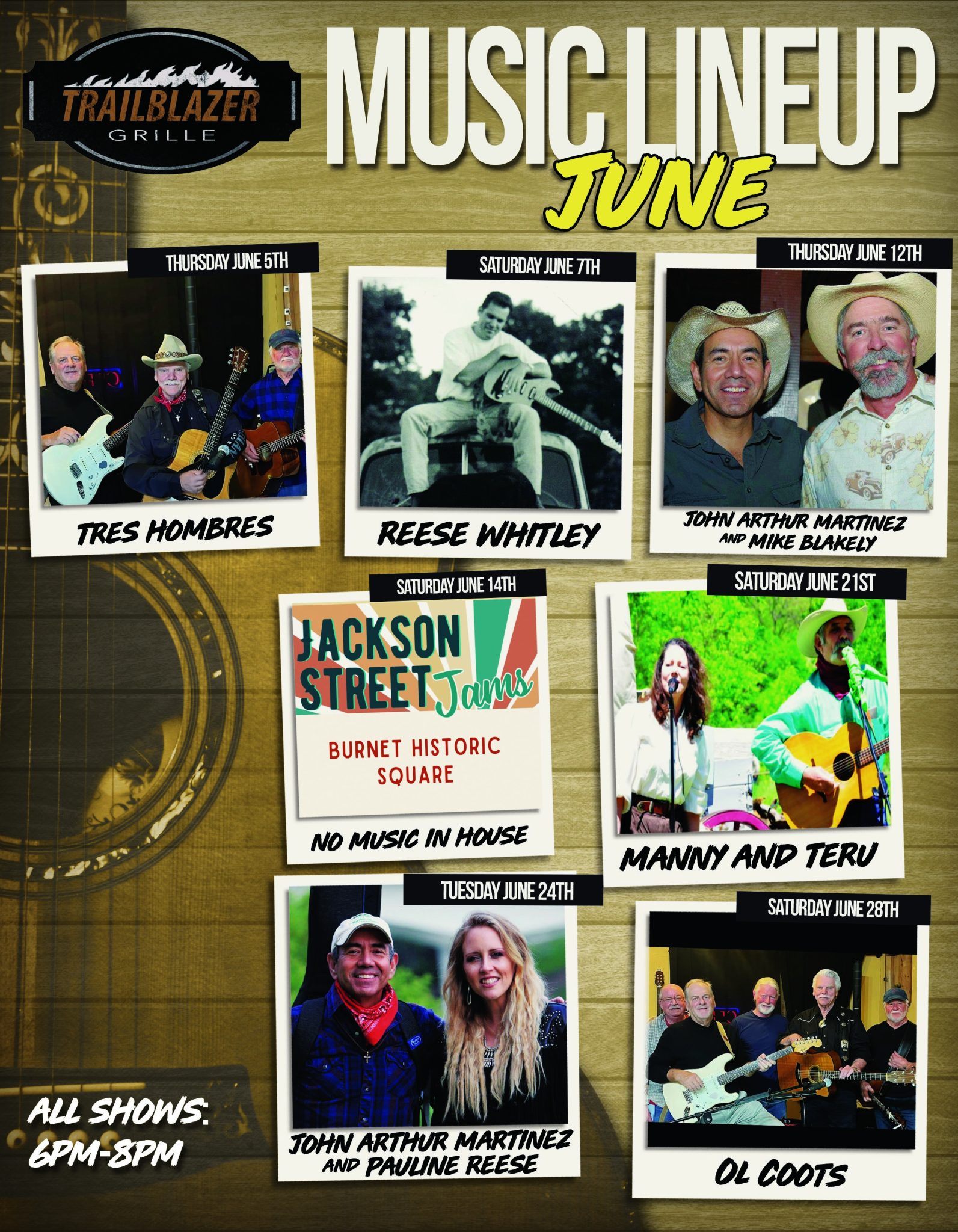 Trailblazer Music Lineup - June - Burnet Chamber of Commerce